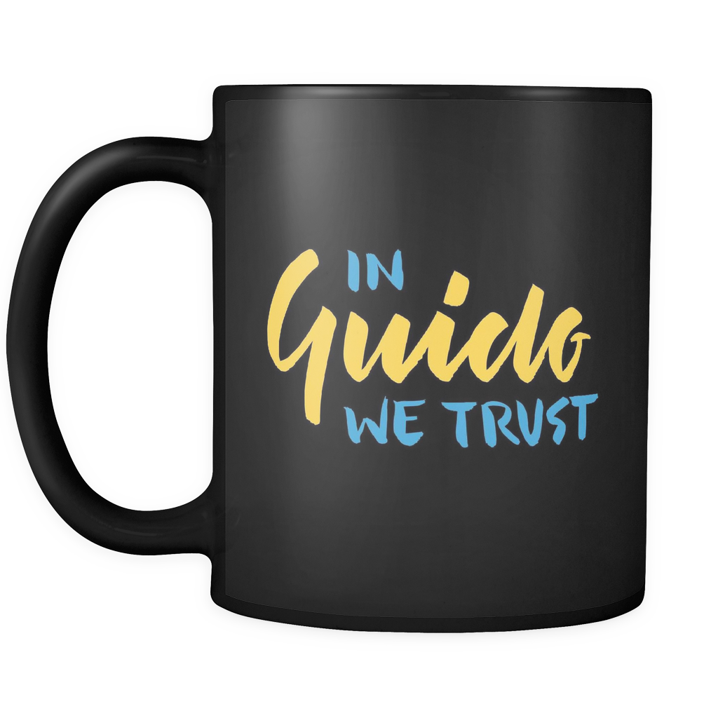 "In Guido We Trust" Python Mug (Black) Nerdlettering
