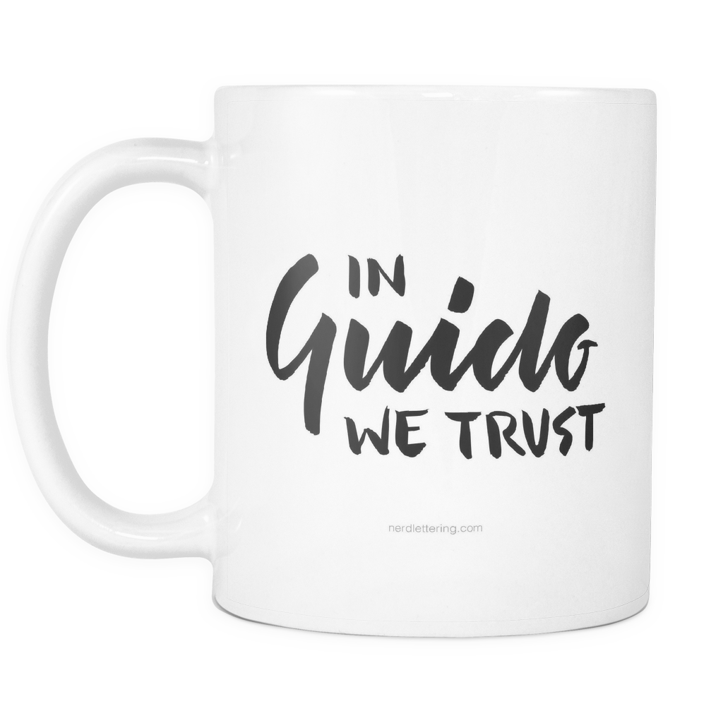 "In Guido We Trust" Python Mug Nerdlettering