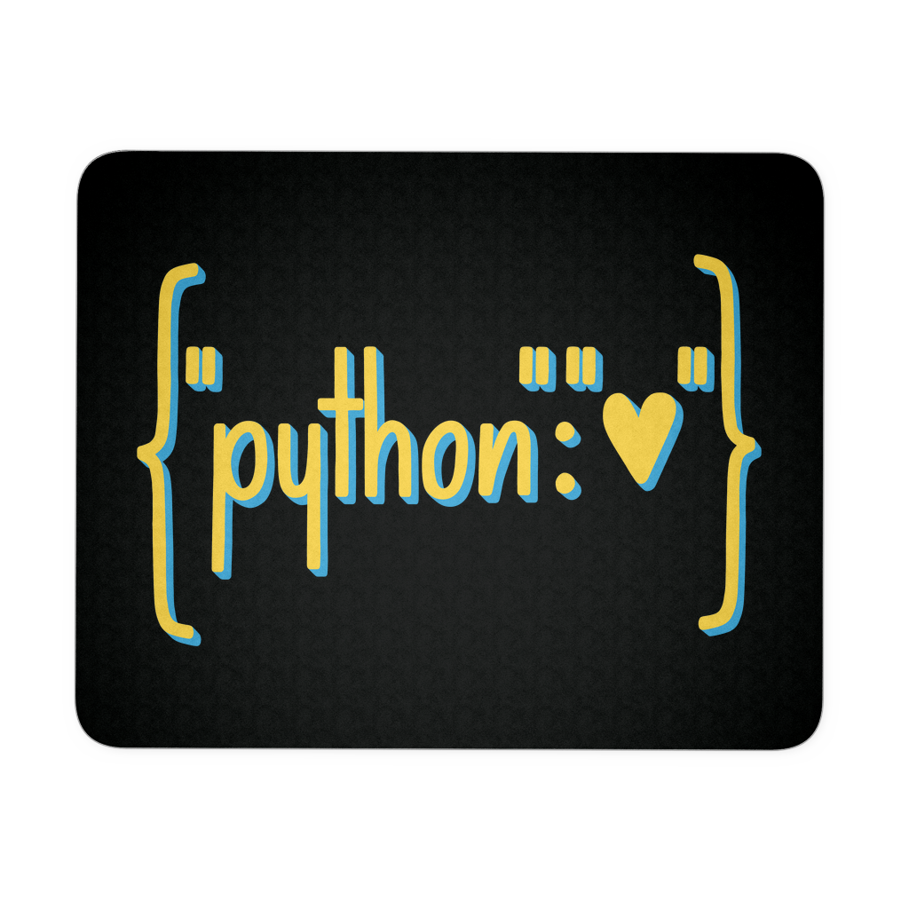 "Python Heart Dictionary" Mouse Pad (Black)